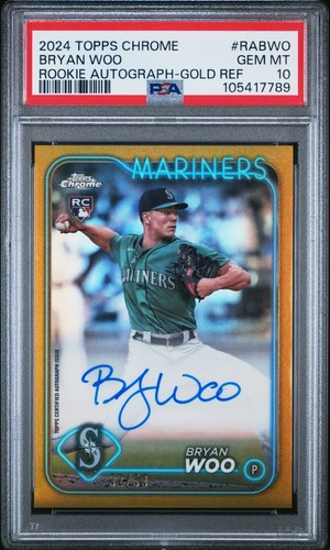 2024 Topps Chrome Bryan Woo Rookie True Gold Autograph Refractor /50 ...