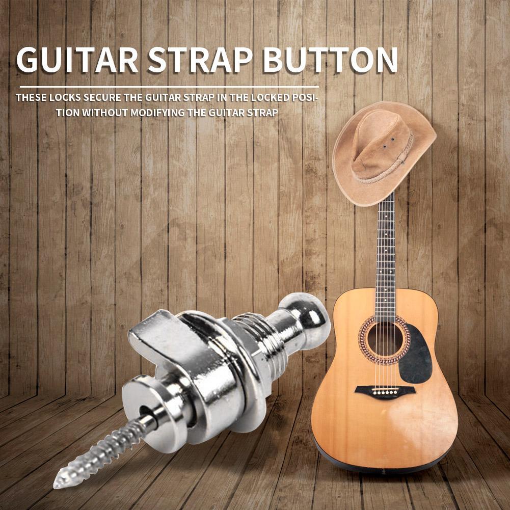 Guitar Strap Lock Button Anti-slip Belt Locks Nails Bass Accessory ...