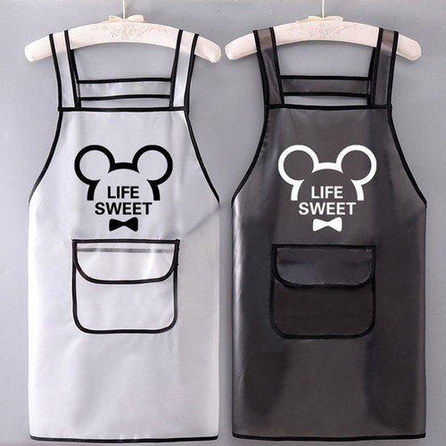 TPU Work Apron with Pockets Cleaning Aprons Household Kitchen Apron for ...