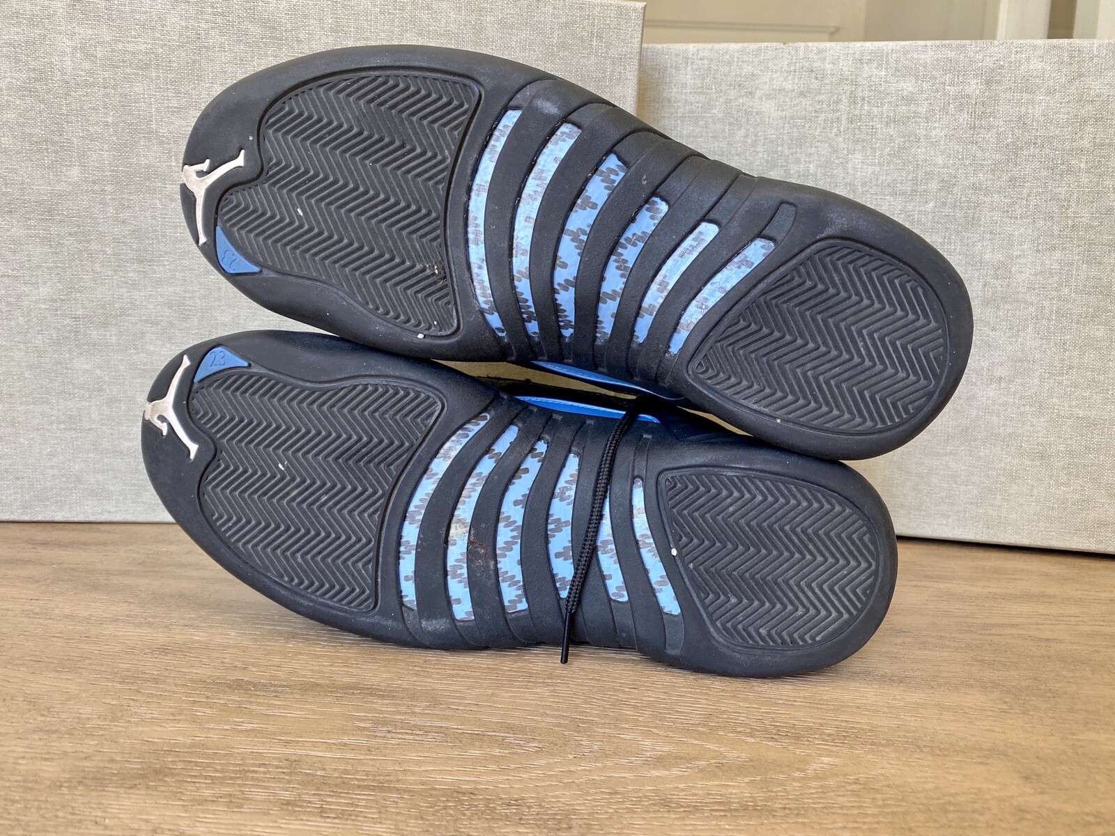 NDS Nike Air Jordan XII Retro 12 Black Nubuck University Blue Sz 11.5 ...