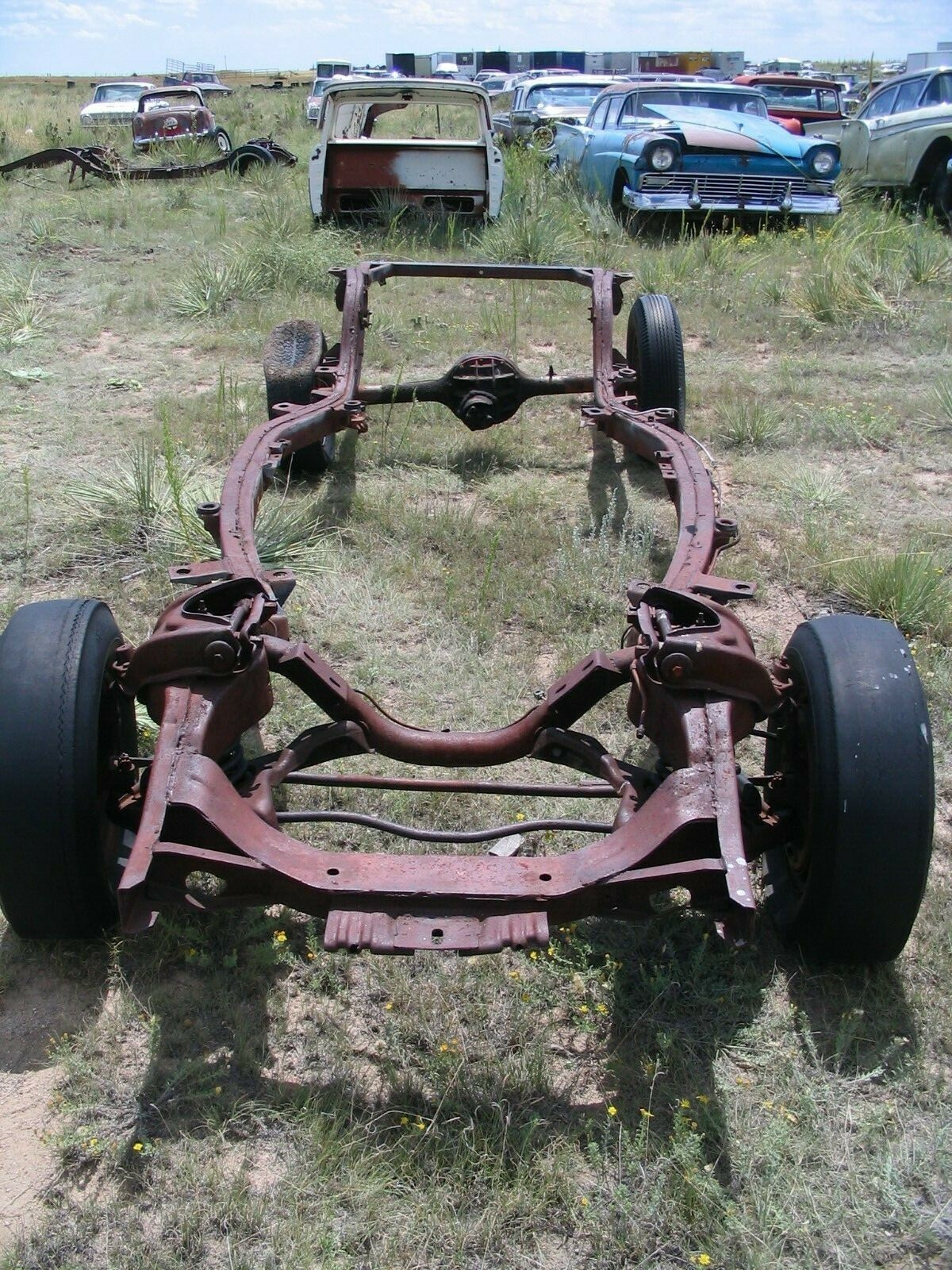 57 1957 FORD FRAME CHASSIS narrow 9" 9 inch axle, with paper & door tag ...