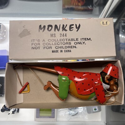 Rope Climbing Tin Monkey works With Original Box | eBay