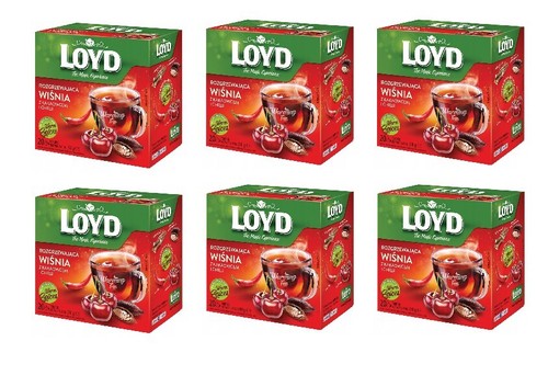 6x LOYD Cherry & Cocoa and Chilli Flavored Fruit Tea Silk Pyramid Bags ...