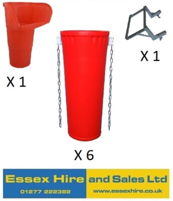 NEW RUBBISH RUBBLE CHUTE x 6 & HOPPER & Fixing Frame BEST QUALITY | eBay UK