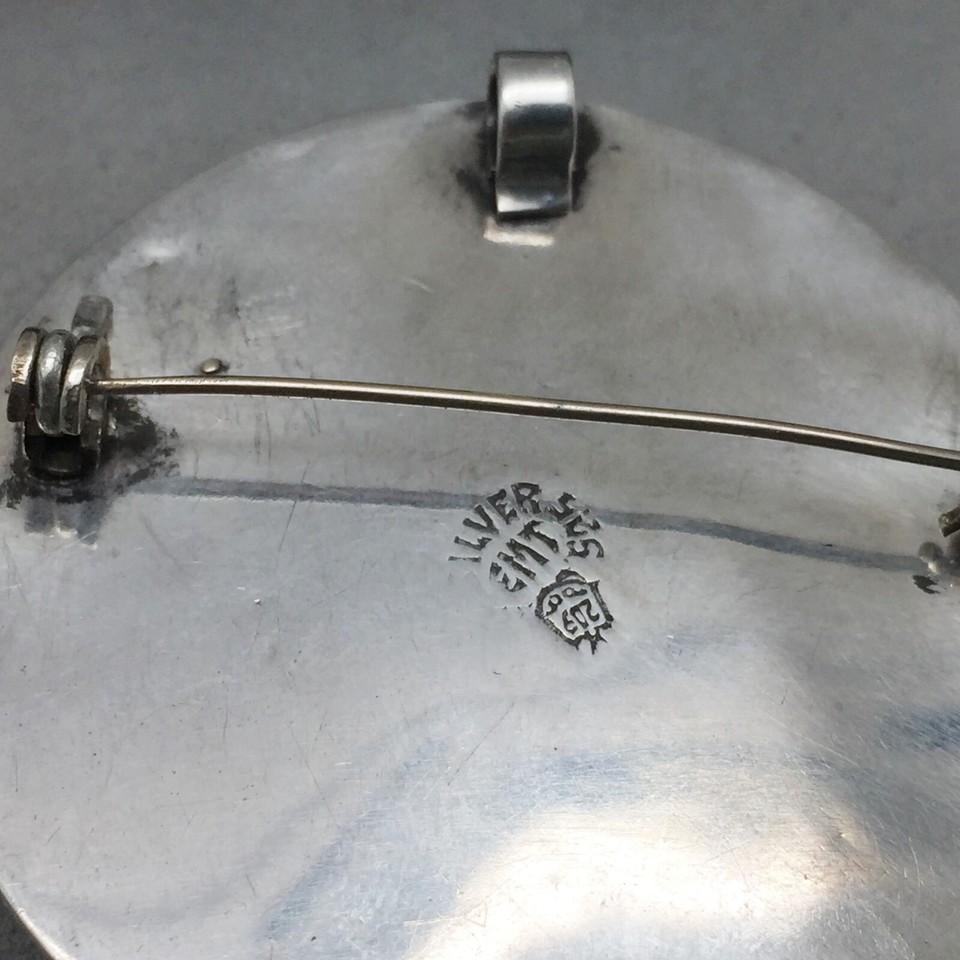 Sterling Silver Taxco Mexico Brooch Pin / Pendant 1.75" Signed EMT ...