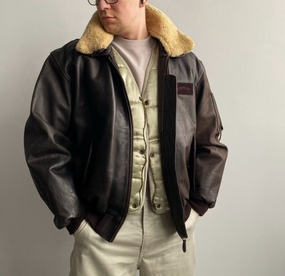 Vintage REDSKINS Leather Type B-3 Jacket Size XXL/3XL | eBay UK