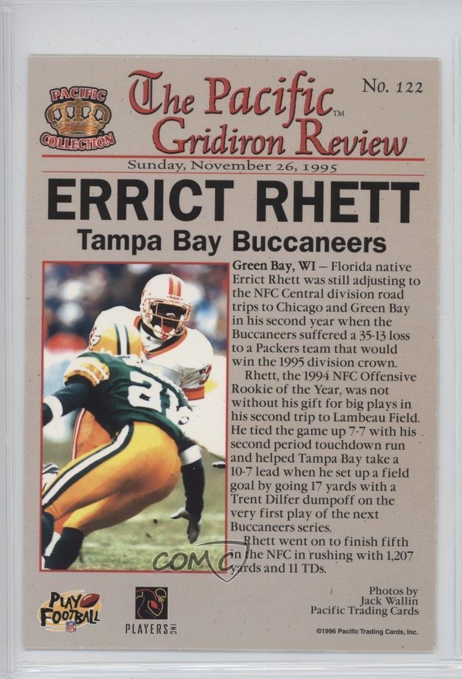 1996 Pacific Pure NFL Gridiron Red Errict Rhett #122 | eBay