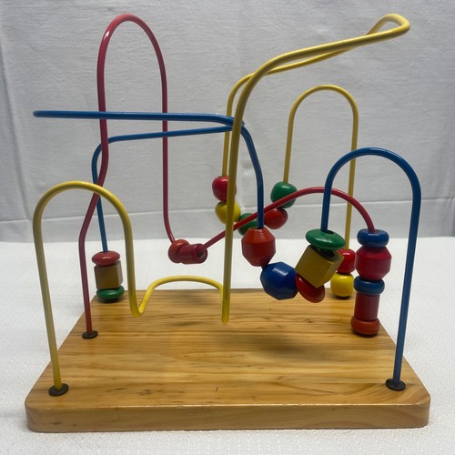 Wooden Wire Bead Maze Toy Roller Coaster Educational Sensory Vintage | eBay