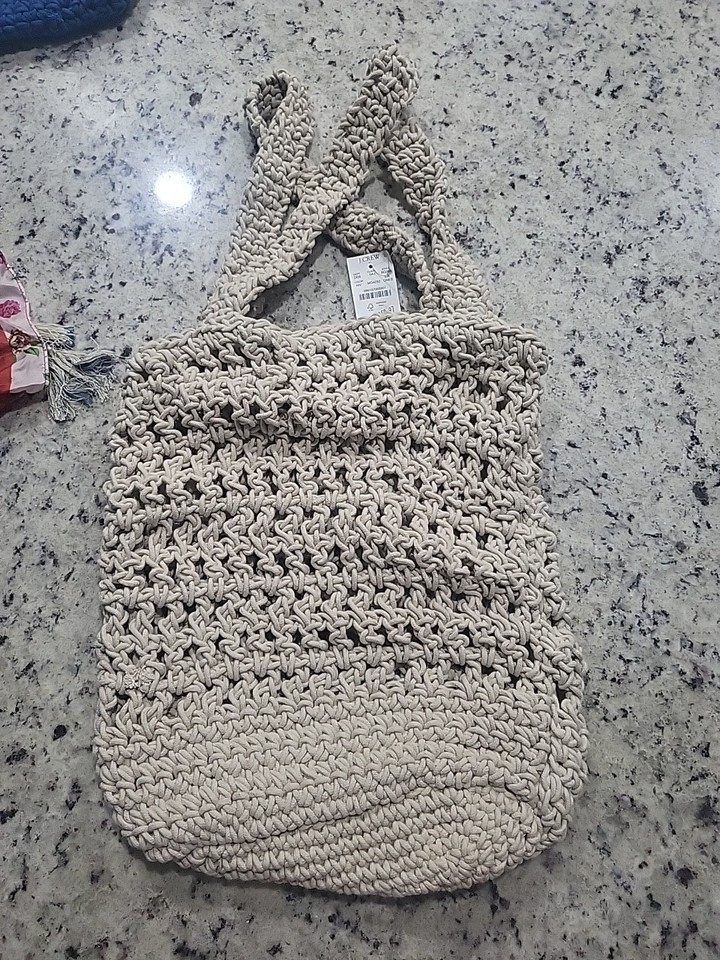 J.Crew $25 Hand-Knotted Rope Tote Bag Natural NWT | eBay