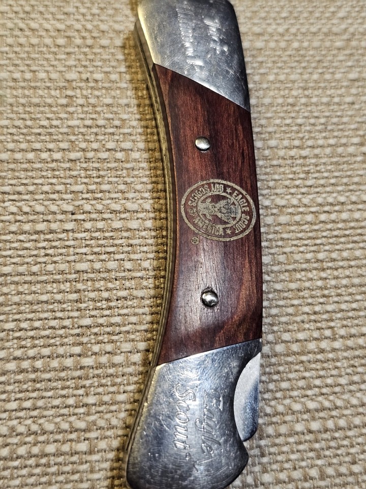 Vintage Buck Brand USA Duke 500 Lockback Jack Knife Rosewood Eagle ...