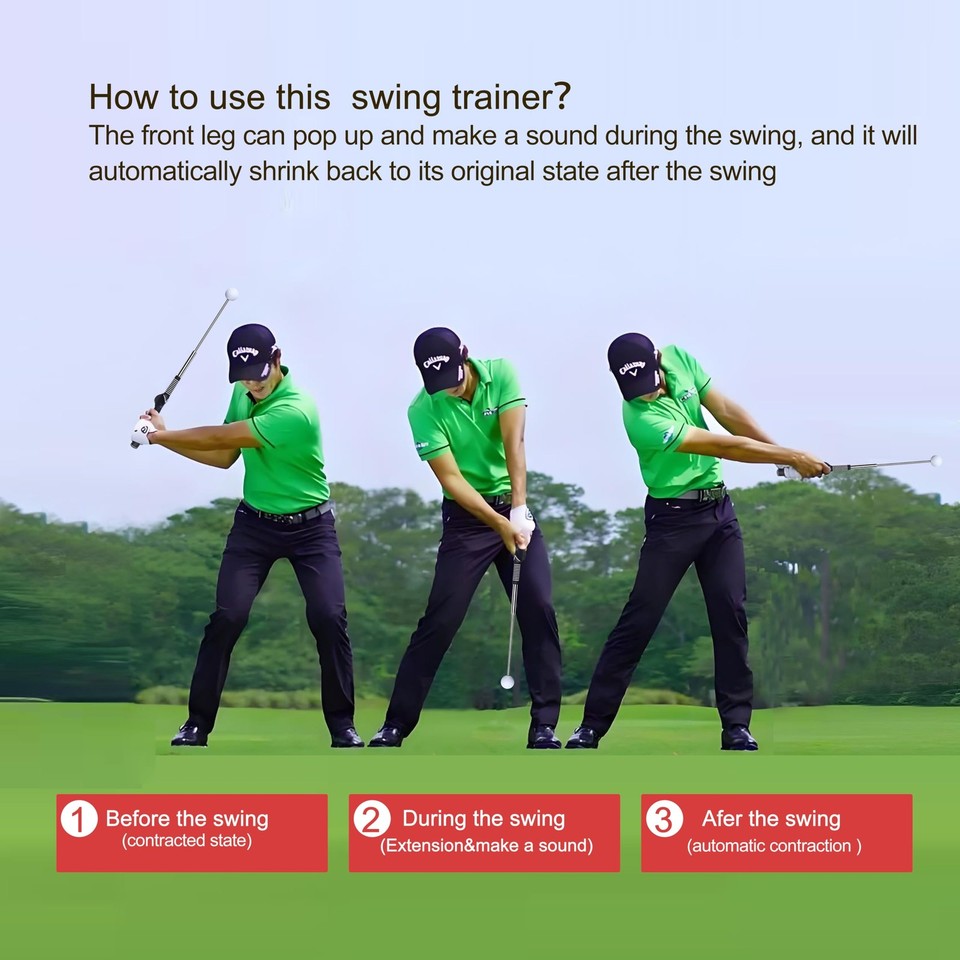 Retractable Golf Swing Training Aid, Rhythm Click Sound Warm-up Golf Swing Tr... | eBay