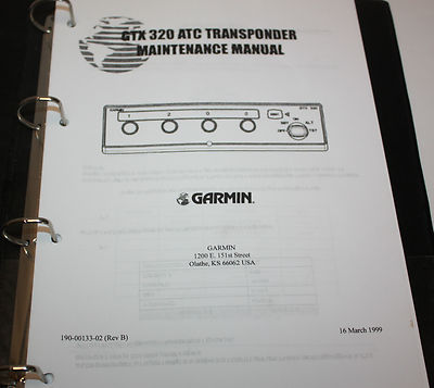 Garmin GTX 320 ATC Transponder Maintenance Manual | eBay