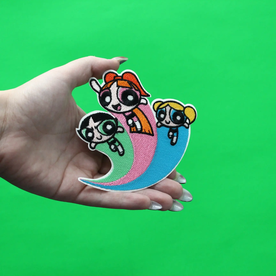 Powerpuff Girls Trio Flying Patch Cartoon Network Animation Embroidered ...