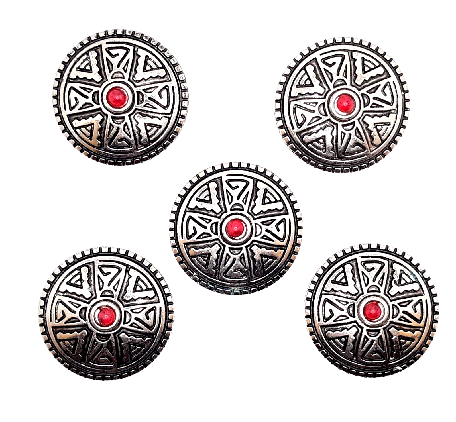 Southwest Native Style Cross Conchos 1 1/8" Five Count Red Center | eBay