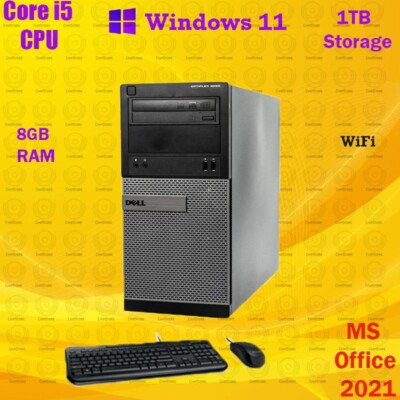 Dell Optiplex Desktop Computer Quad-Core i5 8GB RAM 1TB HDD Windows 11 ...