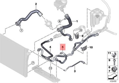 Genuine BMW E70N E71 F15 F16 Manguera de refrigerante Radiador SUV SAC ...