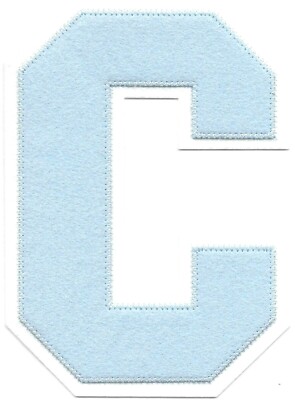 6" inch Tall Powder Blue on White Block Letterman's Varsity Letter C ...