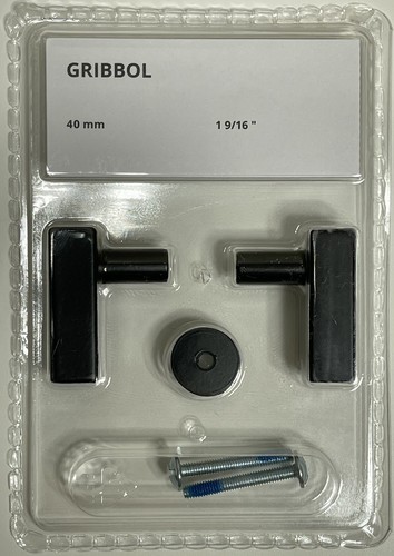 Ikea Gribbol Pull Knob - Black - 40mm/1 9/16” Door Pull 704.963.23 ...