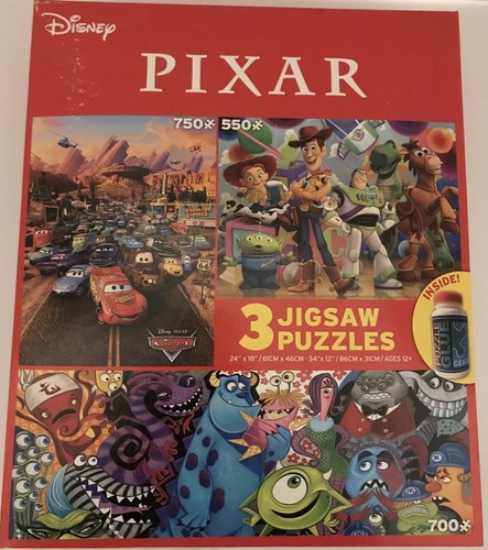 Pixar 3 Puzzle Pack w/Glue - Cars, Toystory, and Monster Inc Puzzles | eBay