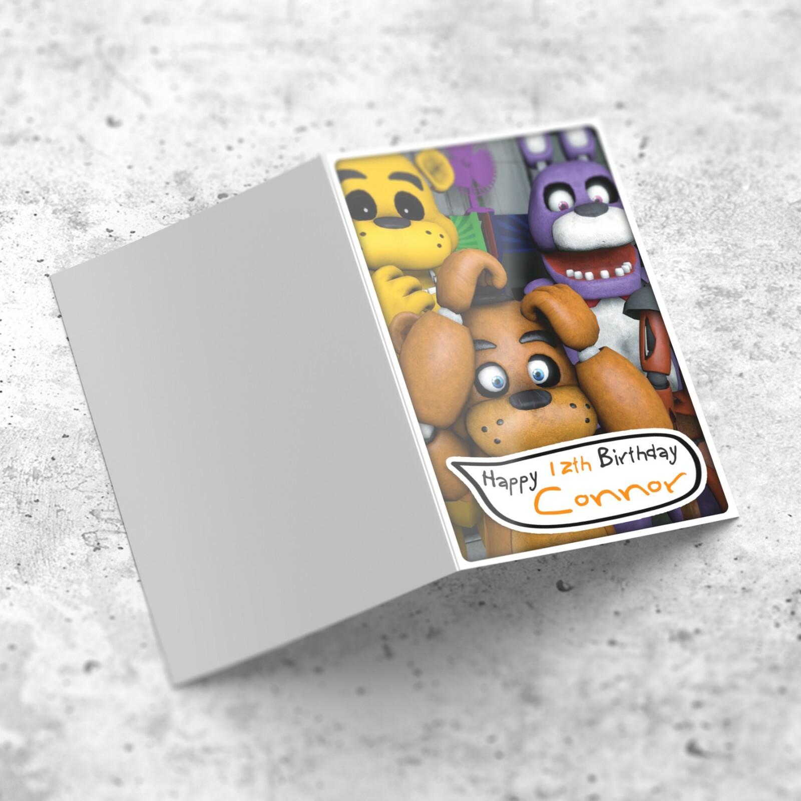 FNAF Personalised Birthday Card for Kids Girls Boys Daughter Son Niece ...