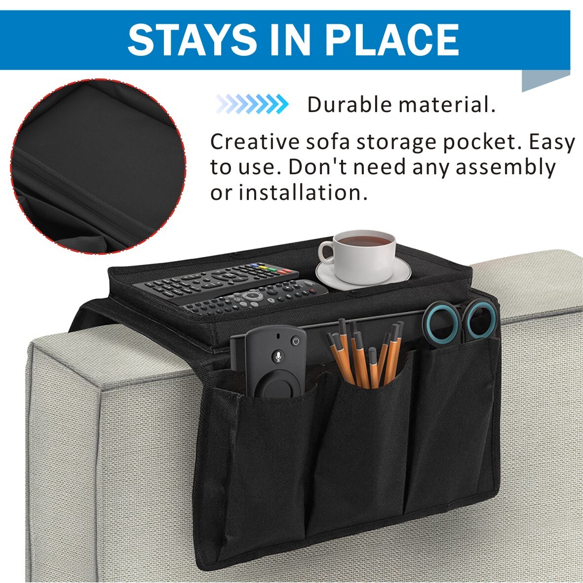 Sofa Chair Arm Rest Organiser Tray Armchair Caddy Storage Holder 4 Tidy ...