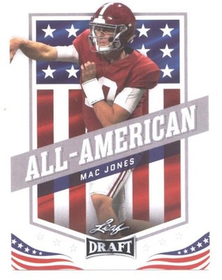 Mac Jones RC 2021 Leaf Draft Base #46 All-American ROOKIE NFL ID:154988 ...
