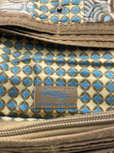 Donna Sharp Quilted Fabric Wallet Blue Yellow And Tan | eBay