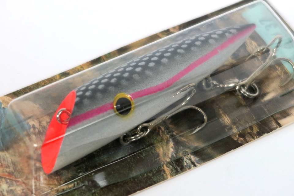 4" Lyman Lure Plug Cedar Wood Salmon Trout Fishing Lure #37 Pink Stripe ...