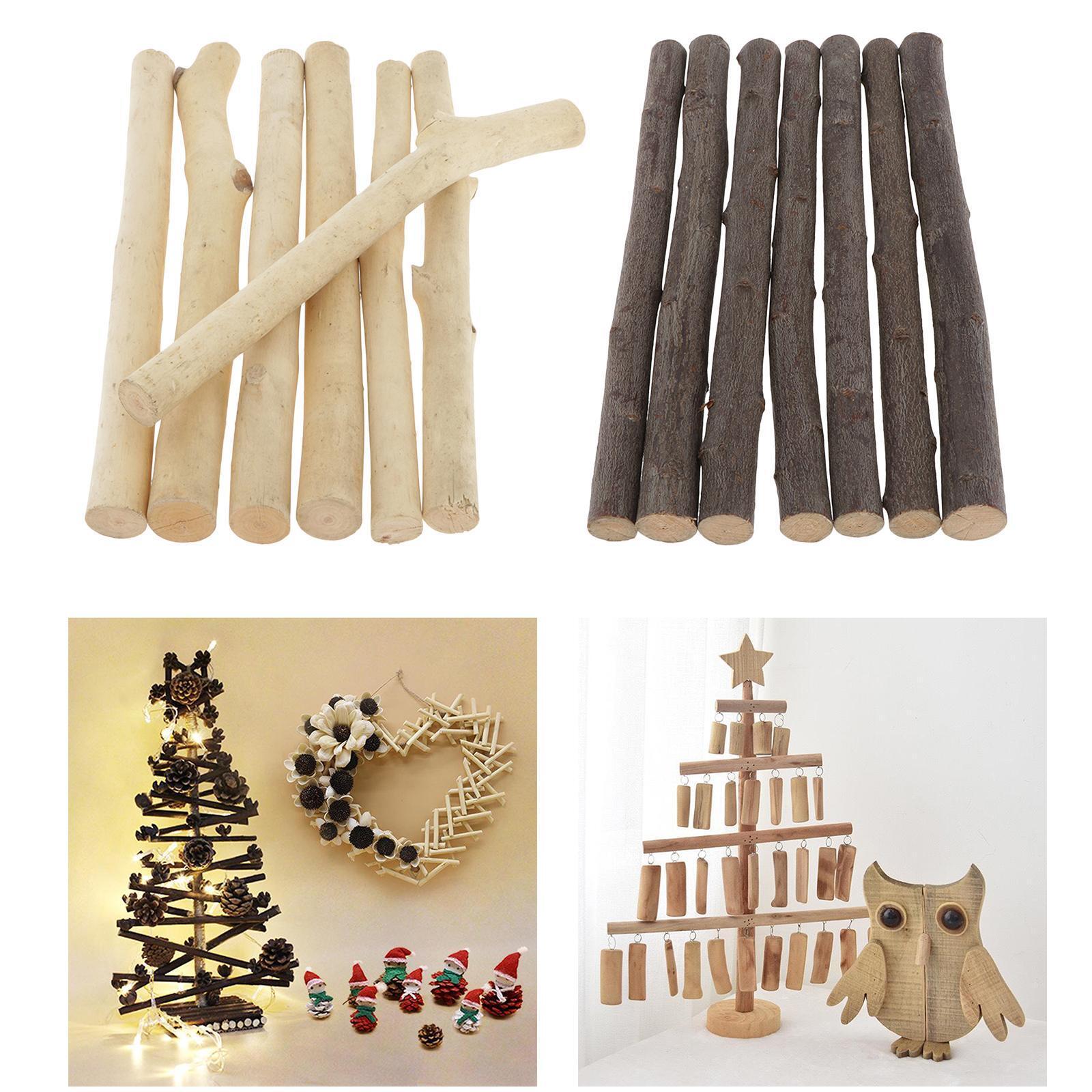 7pcs Driftwood Wood Sticks Wooden Log Rod Crafts Home Garden Model DIY ...