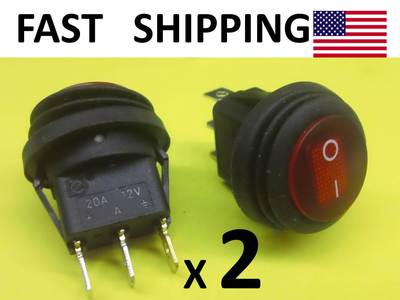 2x Waterproof 12v DC 20A switch SPST with LED indicator light MARINE ...