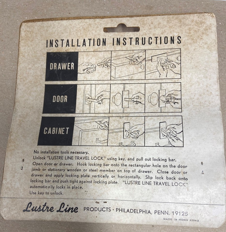 Vintage Lustre Line Portable Travel Lock New in Package 2 keys | eBay