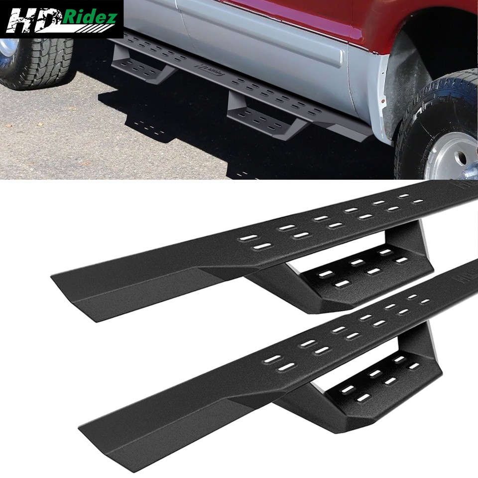 Black Overland Slider Side Step For 99-16 Ford F250 F350 SuperDuty Crew ...