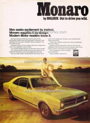 1968 HOLDEN HK MONARO GTS 327 A3 POSTER AD ADVERT ADVERTISEMENT SALES ...