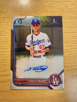 SAMUEL MUNOZ 2022 Bowman Chrome Prospects RC Rookie Auto Autograph | eBay