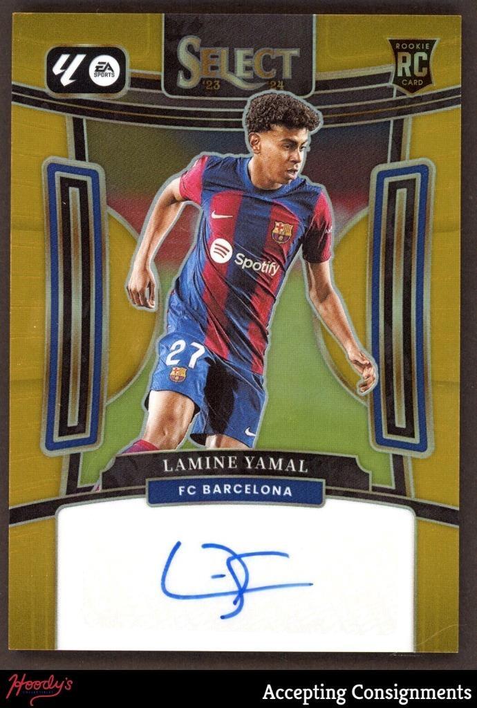 2023-24 Select La Liga Signatures Gold #11 Lamine Yamal RC Rookie AUTO ...