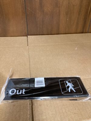 Alpine Industries Out Sign - Indoor & Outdoor Black Plastic Placard w ...