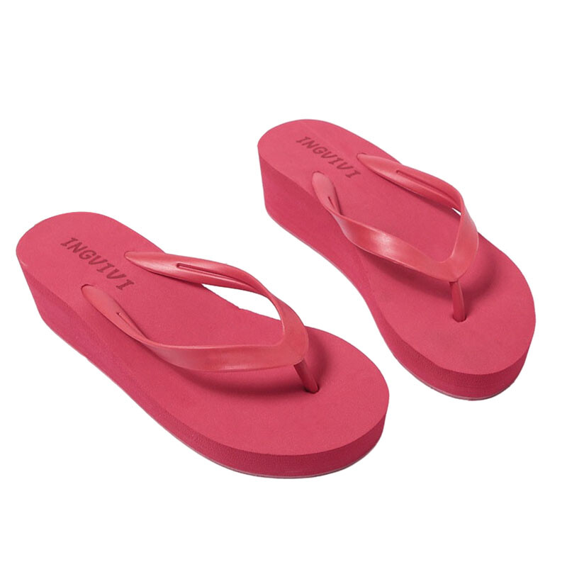 Womens Flip Flops Platform Wedge Heel Sandals Beach Pool Toe Post Shoes ...