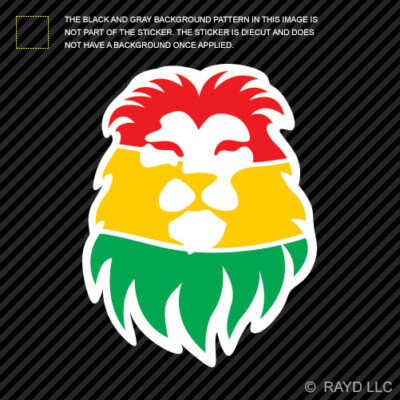 Rasta Lion Sticker Die Cut Vinyl rastafari afro lion head reggae mary ...