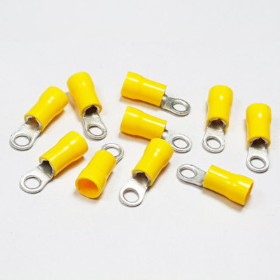 Insulated Yellow Ring Terminal Connector Terminals Crimp Electrical ...