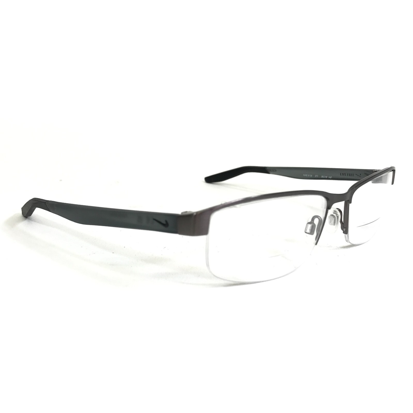 Nike Eyeglasses Frames 8138 071 Gunmetal Matte Smoke Gray Half Rim 56 ...