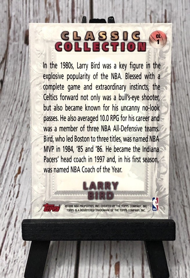 LARRY BIRD 1999 Topps CLASSIC COLLECTION #CL1 Boston Celtics | eBay