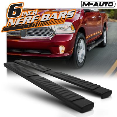 Black 6" Side Step Running Board Nerf Bar for 2009-2022 RAM 1500/3500 ...