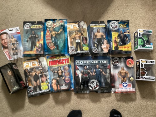 14 Wwe wwf wrestling figure marvel lot pop tna wrestlers new in boxes ...