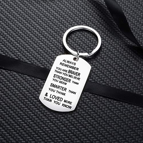 Always Remember You Are Braver Than You Believe Jewelry Keychain Keyring | eBay