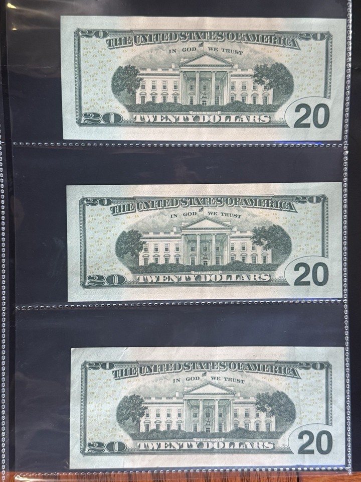 Lot of 3 Fancy Serial $20 Bills – Binary, Trinary, Repeating 5s & 8s | eBay