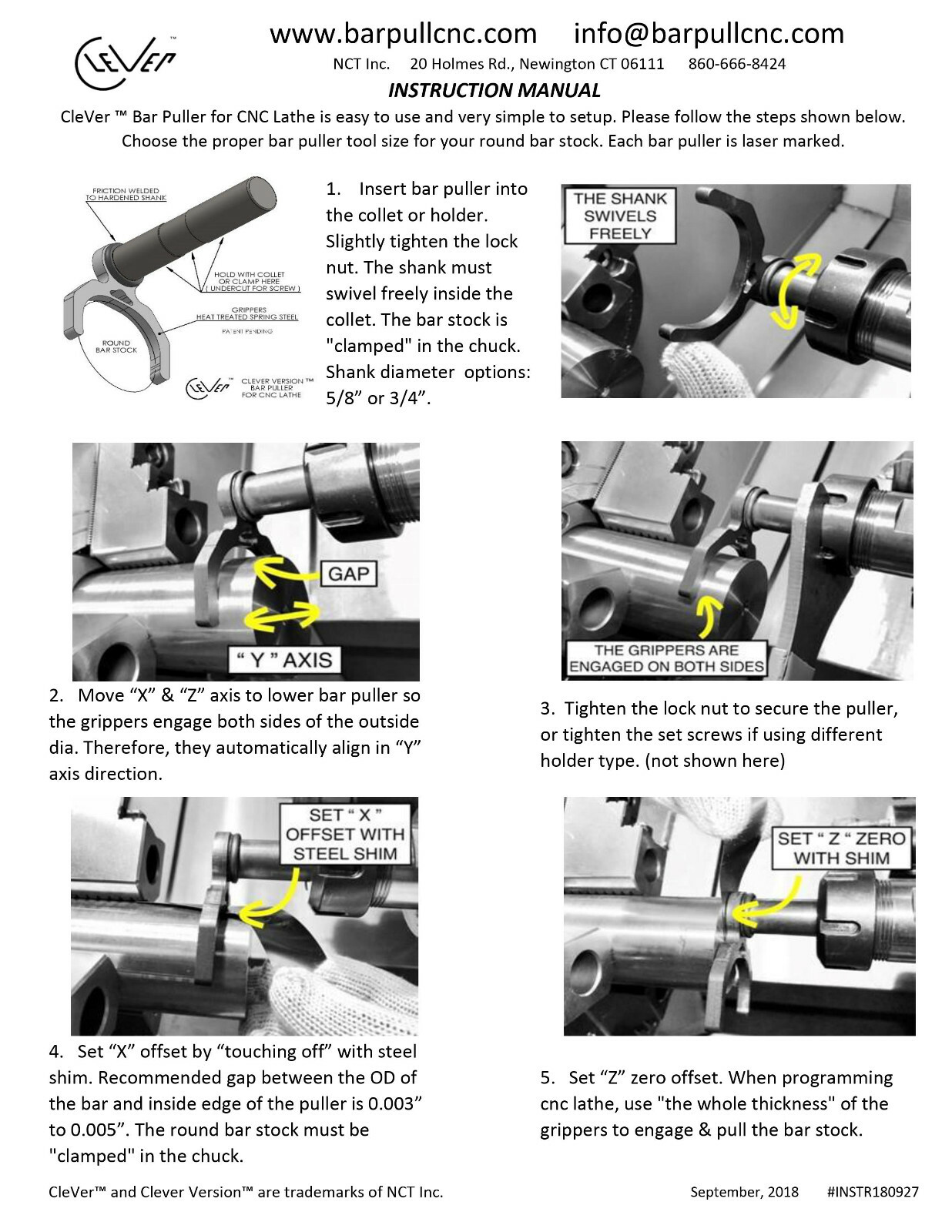 9/16" 0.562" CleVer Bar Puller cnc lathe, 5/8" shank. Laser cut ...