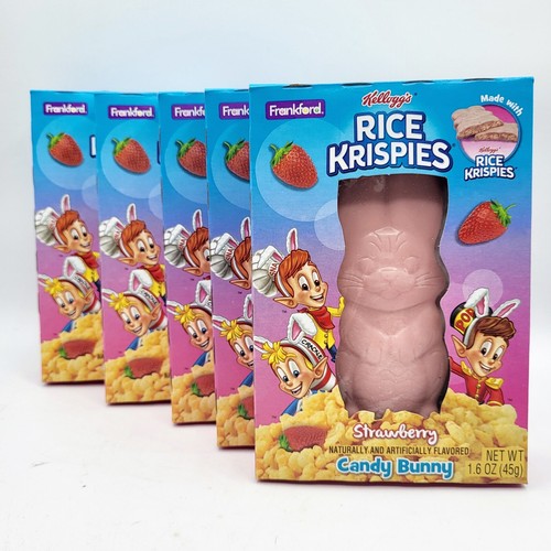 5 × Kellogg's Rice Krispies Strawberry Candy Bunnies 1.6 Oz (8 Oz Ttl ...