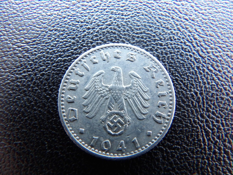 50 penning 1941 F Coin Rare Old WWII Antique Germany 3 Reich SS Nazi ...