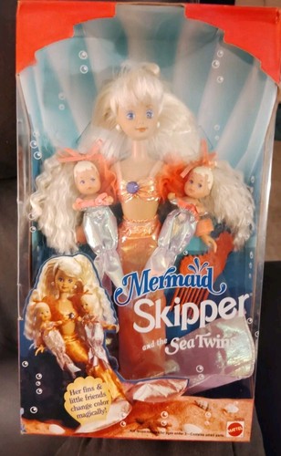 NEW vintage 1993 Mattel Barbie Mermaid Skipper and the Sea Twins #10506 ...