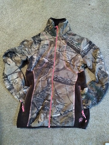 Game Winner Jacket Women Camo S ls Zip Pockets Fleece Pink contrast | eBay